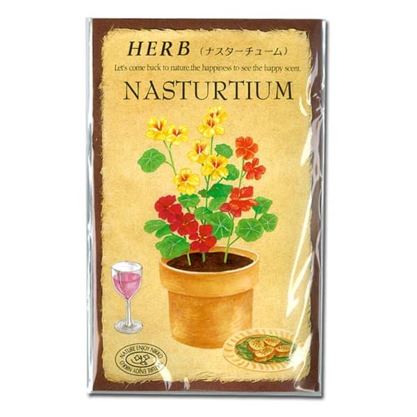 花と葉はサラダに 種 タネナスタチウムは丸くハスに似た葉に、赤、橙、黄色などのカラフルで美しい花を上向きに咲かせる1年草です。草姿はコンパクトにまとまり、鉢植えやつり鉢に向きます。ハーブ・野菜としても利用され、栄養豊かな植物です。花、葉はピ...