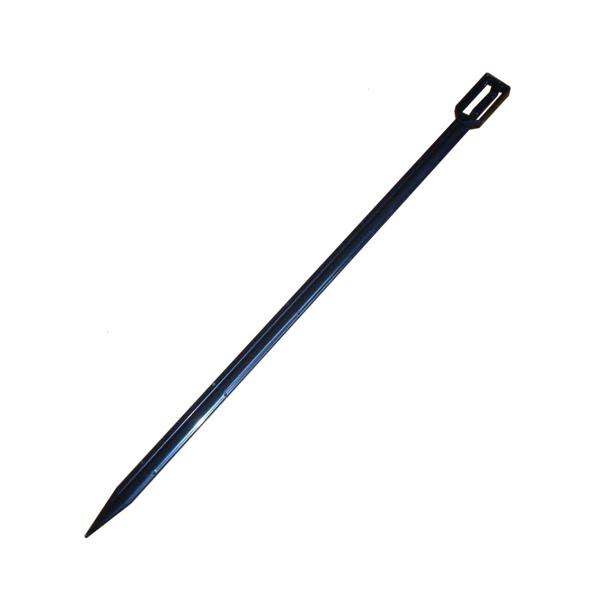 ●アゼ板波を抑える杭です。杭の端面形状がT型になっており杭全面土の抵抗を受け、しっかりと押さえる事ができる杭です。材質はABS樹脂。●カラー：黒