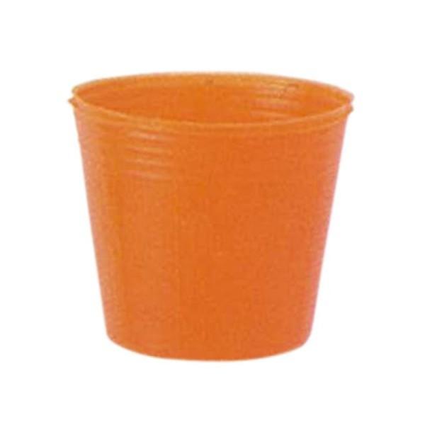 ・サイズ：口径7.5cm×高さ6.5cm・穴数：底1個・品種の区別はもちろん、花色に合わせポット色もチョイスする時代。　元気が出るようなオレンジ色のポリポットです。