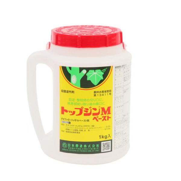 農林水産省登録番号：13411農薬の種類：チオファネートメチルペースト剤名称：トップジンＭペースト内容量：1kgこちらは直接、塗布するタイプの殺菌剤です。病患部を削り取った後の傷口、剪定・整枝・環状はく皮時の切り口などに本剤を塗布すると、耐...