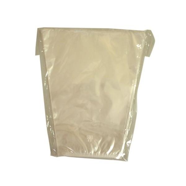 無地の三角野菜袋です。水抜きシールタイプ。底面の両端2箇所がシールされておらず水分をにがす加工となっています。