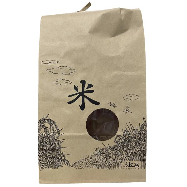 ご贈答や産直販売におすすめ。中身が見える窓付で、見栄えバツグン。※製品についての銘柄や産地の記載欄はございません。3kg：縦365ｍｍ×横165ｍm　マチ75ｍm