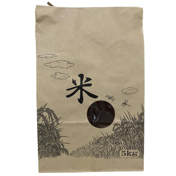 ご贈答や産直販売におすすめ。中身が見える窓付で、見栄えバツグン。※製品についての銘柄や産地の記載欄はございません。5kg：縦470mm×横190mm　マチ90mm