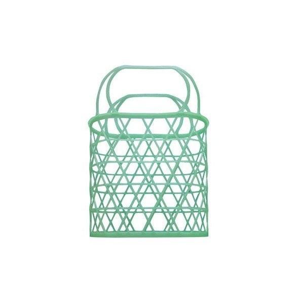 持ち帰りに便利な持ち手付きの篭です。大きなアミ目で内容物がよく見え、見栄えを損ないません。#6内寸 260×140×240mm有効内寸 240×130×240mm材質 PE使用例 果実約4〜6kg用