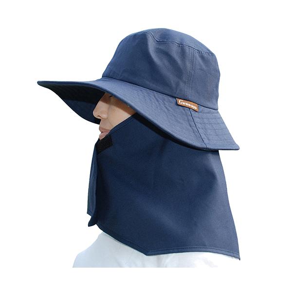 フード付で日焼け予防できます。フードは取り外し可能です。広めのツバで顔・首もガードします。うっかりこぼした水も撥水加工なので漏れにくいです。防汚加工なので汚れがつきにくいです。●色：ネイビー●ポリエステル●綿●サイズ：頭周り約59cmメーカ...