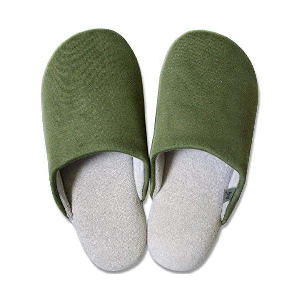 前閉じグリーン/L/ー・Size:LStyle:前閉じColor:グリーン・パッケージ個数:1・本体サイズ:約28×24×6.5cm・本体重量:約165g・素材・材質:綿95%、アクリル5%・原産国:中国・中敷・甲裏には「Ag+(銀イオン)...