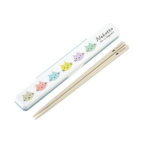 ねこっと カラフル/箸＝長さ18cm 箸箱＝幅19×奥行3.1×高さ1.3cm/ABC3AG-A・Color:ねこっと カラフルSize:箸＝長さ18cm 箸箱＝幅19×奥行3.1×高さ1.3cm・パッケージ個数:1・サイズ:箸＝長さ18c...