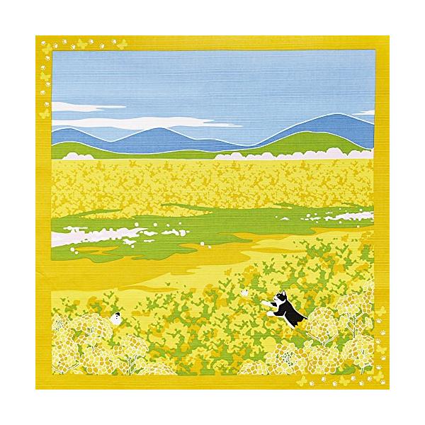 動物菜の花/長さ50 cm x 幅50 cm/88587・PatternName:菜の花・パッケージ個数:1・●サイズ（約）：50×50cm●重量（約）：40g●材質：綿100％●生産国：日本