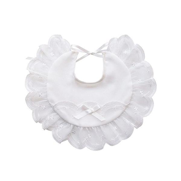 ホワイト/新生児/-・男女兼用・生地縫製ともに高品質な日本製・上品で高級感のよだれかけ（スタイ）です。・お宮参り、記念写真に最適です・お帽子の裏地は綿100％のガーゼです。