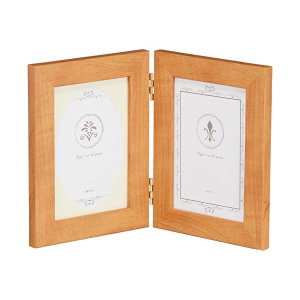 木目調ナチュラル/ペアL判/KP-PLT-NL・パッケージ個数:1・外寸:243×158mm(2面)・内寸:89×127mm(1面)・窓寸:79×117mm・重量:300g・縦置のみ