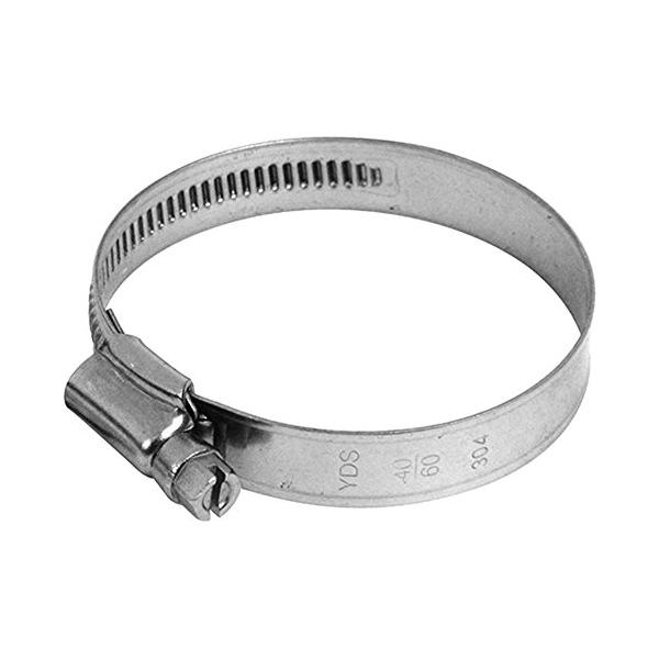 インダストリアルシルバー/40~60mm/40-60・Size:40~60mm・パッケージ個数:1・特徴:ホースにあわせてしっかり締めることができるネジタイプ・適用ホース外径:40〜60mm・仕様:ネジタイプ・入数:1個入・材質:ステンレス