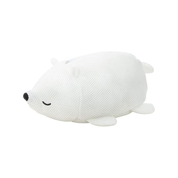 しろくまのラッキー/本体：W27xD18xH14cm 外装：W22xD1xH22cm/97701-11・Color:しろくまのラッキーPatternName:ランドリーネット(M)・パッケージ個数:1・ポリエステル