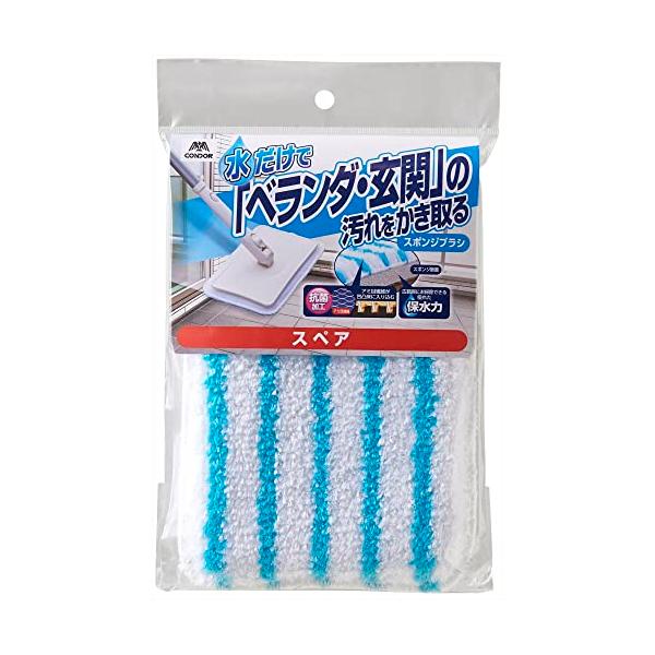 02:スペアホワイト・ブルー/幅20×奥行13×高さ2cm/199068・Style:02:スペア・パッケージ個数:1・水だけで汚れを擦り落とす、ベランダ・玄関用スポンジブラシ　スペア。・[サイズ]約幅20×奥行13×高さ2cm