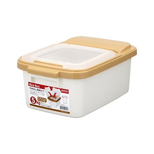 白/5kg/B-2895PA・Size:5kg・パッケージ個数:1・サイズ:約22.3×32.7×14.6cm・材質:本体・フタ・計量カップ/ポリプリロピレン、パッキン/シリコンゴム・容量:約5kg