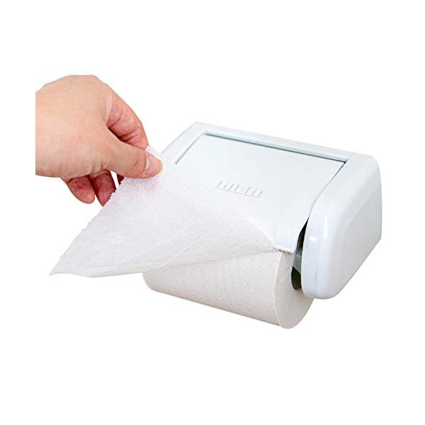 ワンタッチホワイト/普通/4548622895537・PatternName:ペーパーホルダー・パッケージ個数:1・本体サイズ：10.2cm×17.7cm×8.5cm・本体重量：約210g・素材：本体・フタ・フック・心棒/ABS樹脂、カッタ...