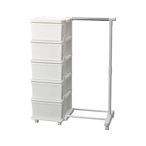 5段ハンガー付ホワイト/奥行42cm x 幅83.5cm x 高さ111.2cm (引き出し数 5)/SIU-5-WH-H・Color:ホワイトStyle:5段ハンガー付・パッケージ個数:1・本体サイズ:幅83.5×奥行42×高さ103.3...