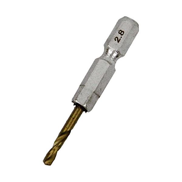 極短シルバー/2.8mm/2.8mm・Size:2.8mmStyle:極短・パッケージ個数:1・サイズ:2.8mm・標準穴あけ可能厚:(鉄)2.0mm・(木)らせん溝長の2/3程度・軸:六角軸6.35mm・使用電動工具:充電式インパクトドラ...