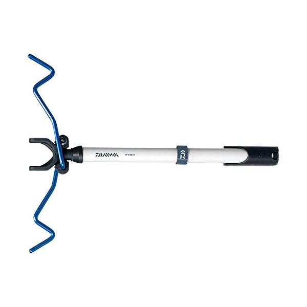 ブルー/-/925945・パッケージ個数:1・全長:38cm(収納時)~58cm(伸長時)・Wアームで投竿2本掛け可能。・チョイ投げ、ライトロッドなら3本掛け可能。・使用しない時は、便利に収納可能。・ベルト搭載で、使用しない時はアームを固定...