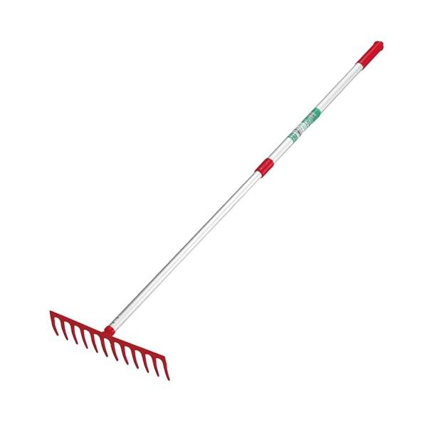 サッチ取りレーキ12本爪レッド/-/4036・Style:サッチ取りレーキ12本爪・パッケージ個数:1・伸縮サイズ：770〜1330mm/刃幅：約300mm・伸縮については左へ360度以内回して伸ばしたり縮めたりしてください。それから右へ回...