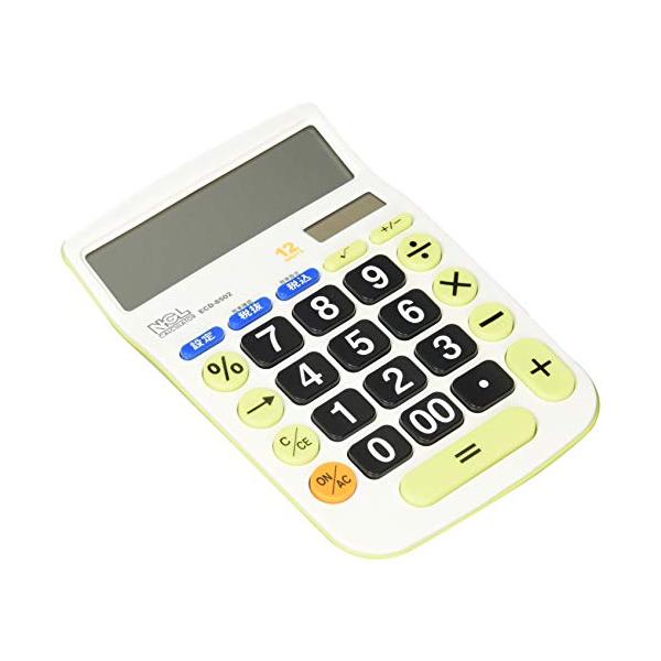 大型ホワイト/Mサイズ/ECD-8502G・Size:Mサイズ・パッケージ個数:1・本体寸法:W105×D23×H159mm・本体重量:116g・材質:本体、キー/ABS樹脂・機能:12桁表示/税計算/早打ち対応/2つの電源・内蔵電池:L1...