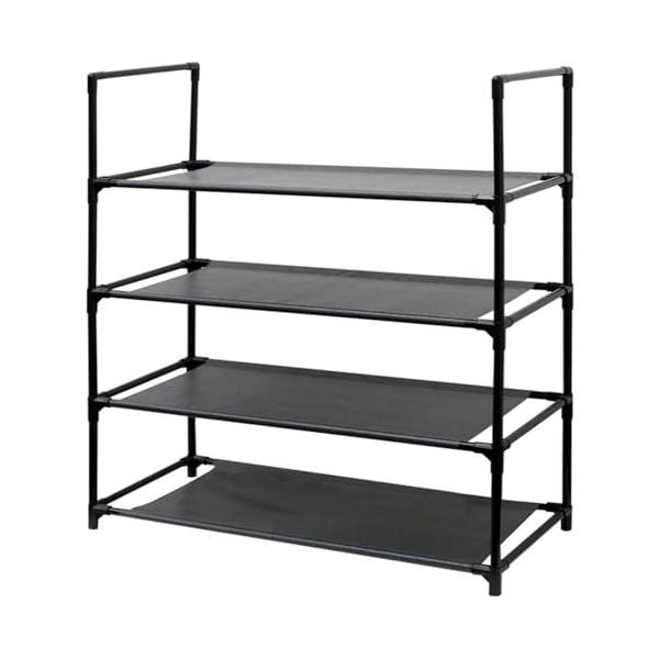 1)4段ブラック/外寸:幅57cm×奥行28cm×高さ71.8cm/-・Style:1)4段・パッケージ個数:1・サイズ:約57×28×71.8cm・材質:スチール、ポリプロピレン、不織布 (PP(ポリプロピレン)コーティング)・原産国:中...