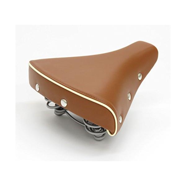 ブラウン/-/-・サドルの鋲がレトロな雰囲気のテリータイプサドル・乗り心地の良い大きめサイズ・ビッグテリーサドルに比べ１か所に集中する圧力が分散され、おしりが痛さが軽減・カジュナベーシックライン・ロココに使用