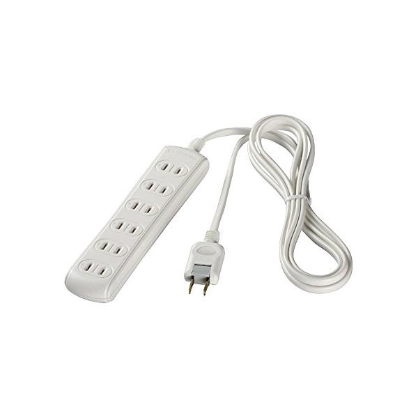 -/1ｍ/BSTAPST2610WH・Size:1ｍ・パッケージ個数:1・●2ピン6個口の電源タップ・プラグ仕様:2ピン口数:6個口・スイッチ:なし・外形寸法(幅×高さ×奥行):200×22×42mm・質量:180g