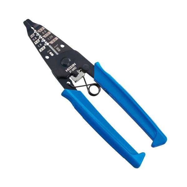 ミリサイズ線用ブルー/ミリサイズ線用/P-960・Style:ミリサイズ線用・パッケージ個数:1・細身で軽く、手にフィットするミリサイズ線用ワイヤーストリッパー。・ストッパー付き。片手でストッパーを掛けることができ、刃が閉じた状態を保持しま...