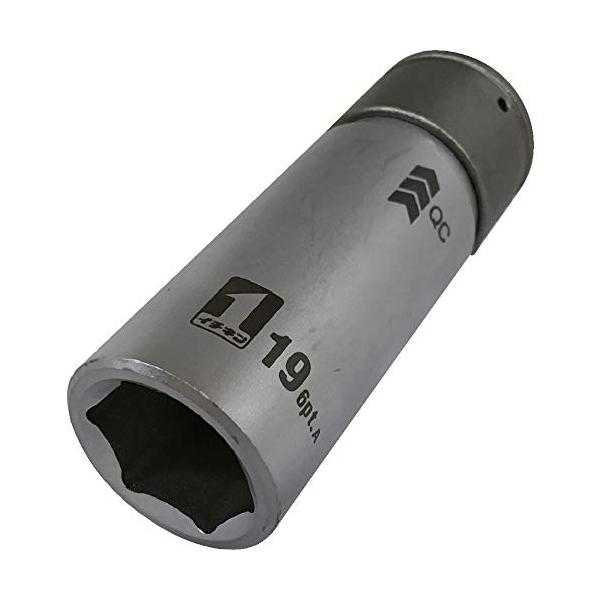-/19mm/19803・Size:19mm・パッケージ個数:1・差込角:12.7mm・対辺寸法:19mm・全長:78mm・穴角数:6角・面倒なOリングやピンが不要、ワンタッチ感覚でインパクトレンチに取り付けることができる。