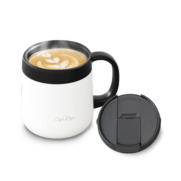 ふた付きマグカップホワイト/380ml/CD-2WT380・Style:ふた付きマグカップColor:ホワイトSize:380ml・パッケージ個数:1・梱包サイズ:9.6×12×14.3cm・商品サイズ(cm):幅約12.5×奥行約9.3×...
