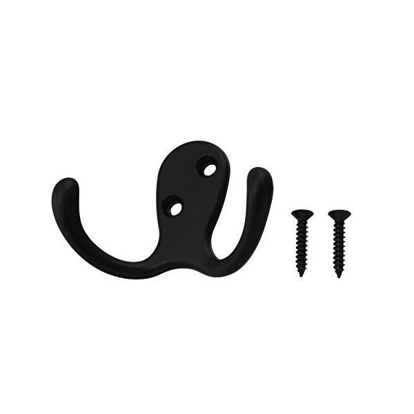 ダブルフックブラック/1個入り/58640・Size:1個入りStyle:ダブルフックColor:ブラック・パッケージ個数:1・アンティーク調フック・材質:亜鉛合金・サイズ:70x46x26mm・本体耐荷重:3kg
