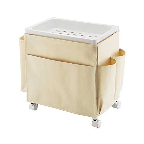 キャスター付きバスケット/通常/F-2530・Color:バスケットPatternName:ホワイト・パッケージ個数:1・小物が落ちにくいバスケットタイプ