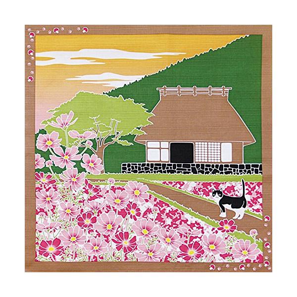 動物秋桜/長さ50 cm x 幅50 cm/88593・PatternName:秋桜・パッケージ個数:1・●サイズ（約）：50×50cm●重量（約）：40g●材質：綿100％●生産国：日本