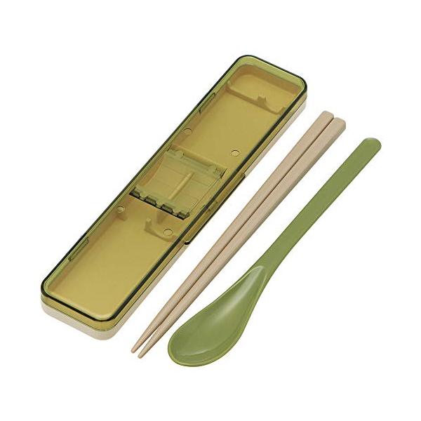 グリーン/幅18.8×奥行4.7×高さ1.8cm/CCS3SAAG-A・パッケージ個数:1・サイズ:箸＝長さ18cm スプーン＝全長18cm ケース＝幅18.8×奥行4.7×高さ1.8cm・素材・材質:フタ＝AS樹脂 本体・スプーン＝ABS...