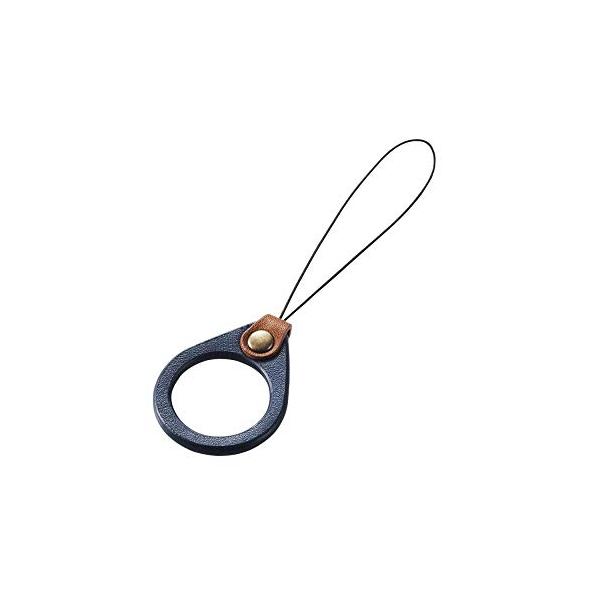 ネイビー/単体/P-STF03BU・Color:ネイビーPatternName:単品・パッケージ個数:1・指に装着してスマートフォンの落下を防ぐ、フィンガーストラップ・手帳型ケースなどと合わせやすいソフトレザータイプ・耐久性を強化し、手にな...