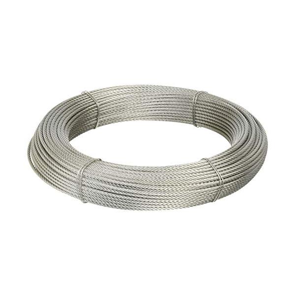 50mシルバー/Φ3.0mm/CWS3S50・Size:Φ3.0mmStyle:50m・パッケージ個数:1・原産国:中国・ロープ径(mm):3.0・長さ(m):50・使用荷重(kg):100・ステンレスワイヤロープの構造:3mm 7×7、4...