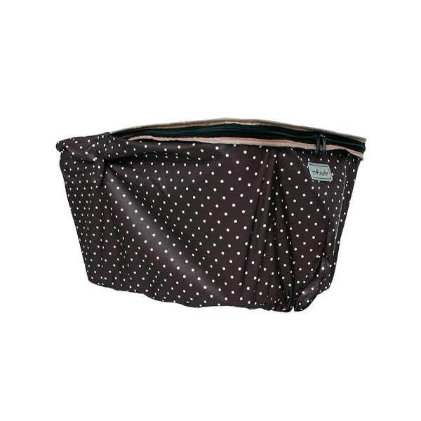 後ろ用ドットブラウン/-/D-2RMT2650・Color:ドットブラウンStyle:後ろ用・パッケージ個数:1・サイズ:(約)幅33×奥行42×高さ25cm・適応カゴ:周囲140cm程度・素材:ポリエステル(撥水加工)、EVA(フタ中張り)