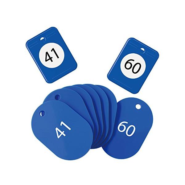 番号:41-60ブルー/W33×D46×H27mm/BF-152-BU・Color:ブルーStyle:番号:41-60・パッケージ個数:1・荷物の管理に便利なクリップと番号札のクロークチケットセット・ホテルや旅館、パーティーやイベントでの受...