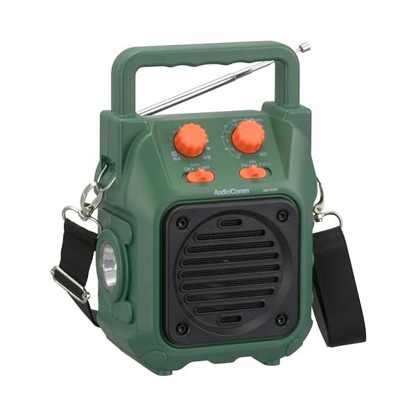 山策ラジオグリーン/-/RAD-H339N・Style:山策ラジオ・パッケージ個数:1・ 特 長 　熊よけや、山菜採り・山歩きのお供に　ラジオの音声が鈴の音代わりとなって、自身の存在を周囲の動物に知らせます　受信ノイズによりいち早く雷などを...