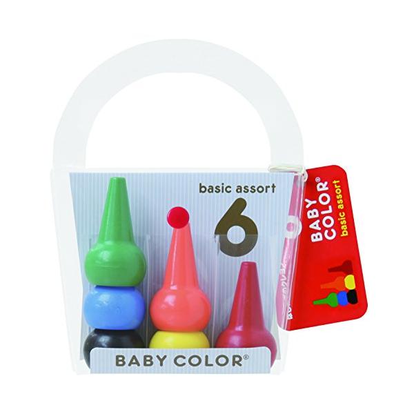 ベーシック6色マルチカラー/クレヨン1個当たりのサイズ：幅3.2高さ5.4cm、重さ12.5グラム/4977453-201017・PatternName:ベビーコロール ベーシック・アソート 6色・パッケージ個数:1・握って描くはじめてのお...