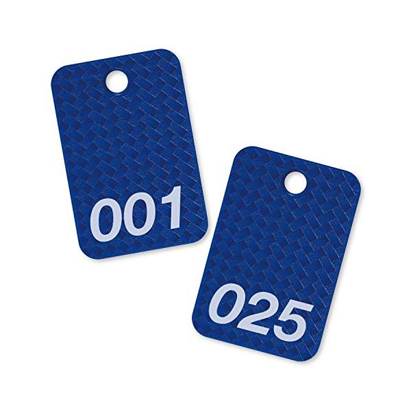 番号:1-25ブルー/25枚/BF-80-BU・Color:ブルーStyle:番号:1-25・パッケージ個数:1・高級感のある網目柄の角型番号札・荷物のお預かりや順番待ちの整理券として使用できます。・サイズW40×D60×H2.7mm 穴径...