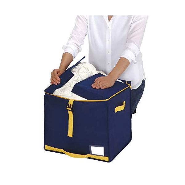 棚上用ネイビー/40x35x36cm/85698・Color:ネイビーStyle:棚上用・パッケージ個数:1・羽毛ふとんがコンパクトに約１／２クローゼットの棚上を有効活用