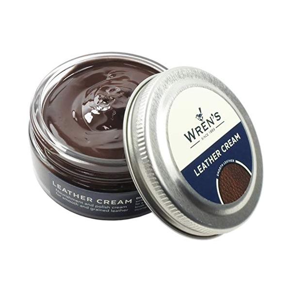 Wren's レザークリーム106 ダークブラウン(濃茶色)/50ml/121100・Size:50mlColor:106 ダークブラウン(濃茶色)・パッケージ個数:1・保革効果が非常に高い靴磨き用クリーム・ウォーターベースでノビが非常に良...