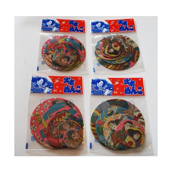 -/ワンサイズ/-・パッケージ個数:4・武者丸メンコ5種類のサイズが合計24枚で1セットです。・1袋は丸メンコ6枚入り（直径5cmタイプは2枚）4袋で1セットです。・メンコはとても裏返すの難しいです、出来ない場合でもは一切不可商品です。ご理...