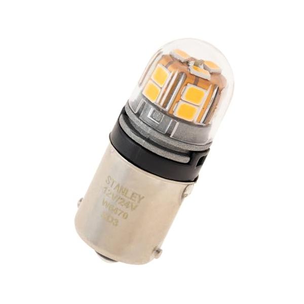 電球色/-/CA4135M・パッケージ個数:1・定格:12/24V 1W・口金[ガラス形状]:BA15s[ G18 ]・明るさ:130lm(ルーメン)・色温度:2700K(ケルビン)[電球色]・入数:1個