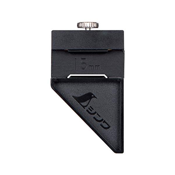 巾用ブラック/15mm/12436・Size:15mmStyle:巾用・パッケージ個数:1・15mm巾の曲尺用ストッパー・対応曲尺サイズ 巾15mm 厚さ1.4mm・角厚タイプは角部までスライドしません