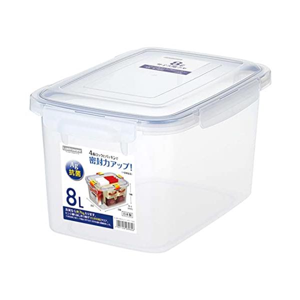 透明/8.0L(米:約7kg)/B-2896 KN・Color:透明Size:8.0L(米:約7kg)・パッケージ個数:1・４辺ロックでしっかり密閉4方向から均等にロックする安心設計。水漏れやニオイ漏れを防ぎ、お米や水気のある食品の保存にも...