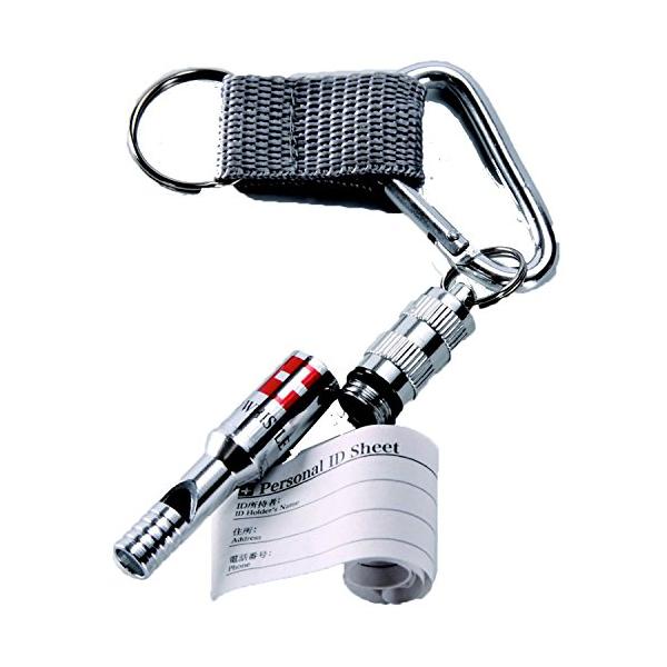 シルバー/-/4182・パッケージ個数:1・サイズ:笛/直径11長さ72ｍｍ、カラビナリング/全長85ｍｍ・重量:54g・素材:アルミ・ポリプロピレン