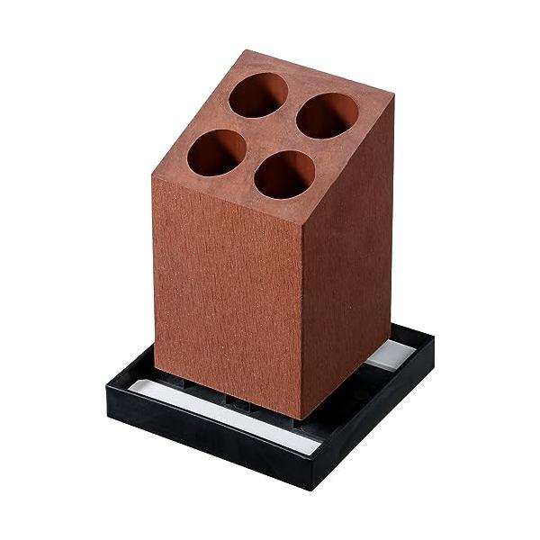 シンプルブラウン/約幅12.5×奥12.5×高17cm/HO1957・Color:ブラウンPatternName:4本斜め・パッケージ個数:1・本体サイズ・・・約幅12.5×奥12.5×高17cm・素材・原材料:本体・・・合成木材 トレー・...