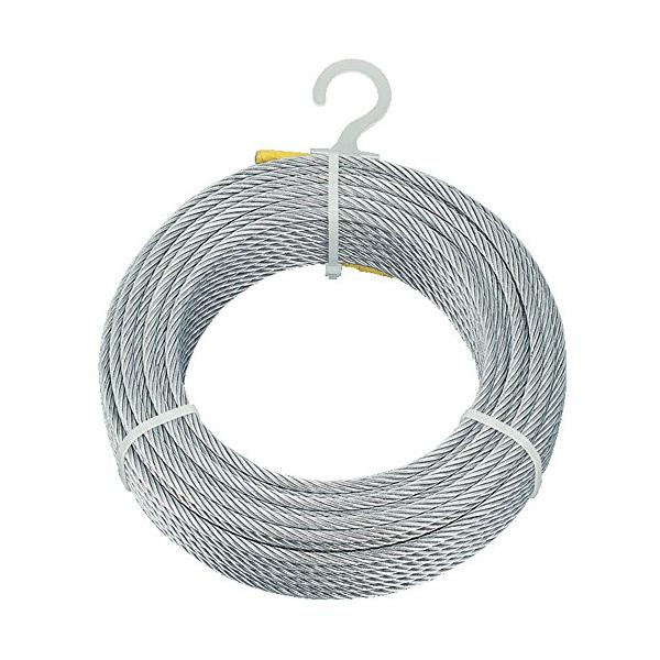 100mシルバー/Φ4mm/CWM4S100・Size:Φ4mmStyle:100mPatternName:単品・パッケージ個数:1・ロープ径(mm):4・長さ(m):100・使用荷重(kg):140・亜鉛メッキ付ワイヤロープの構造:3mm...